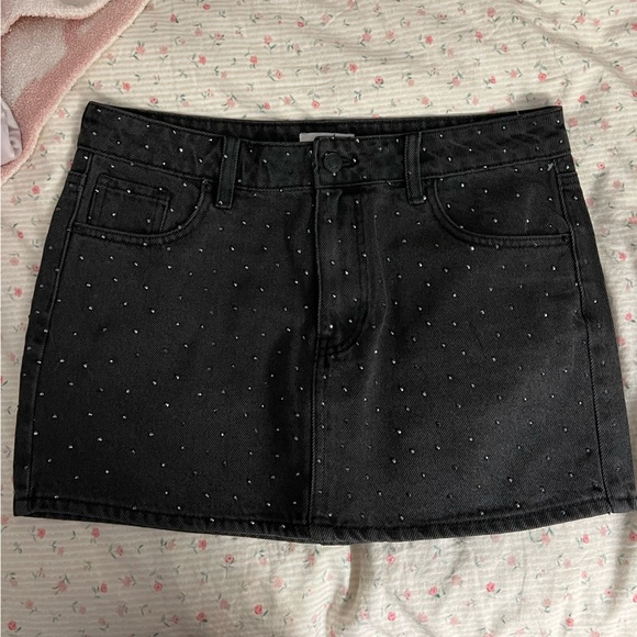 PacSun | Skirts | Black Bedazzled Pacsun Mini Skirt | Poshmark